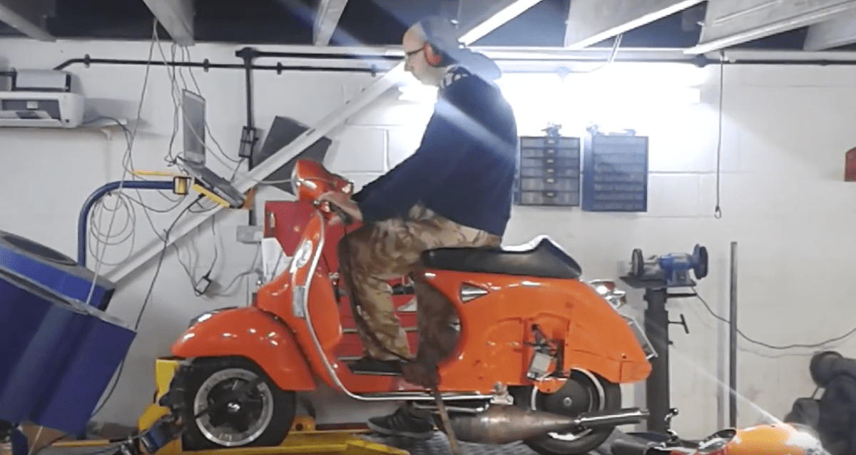 Video: What happens when you put a 51hp Vespa on to a dyno machine ...